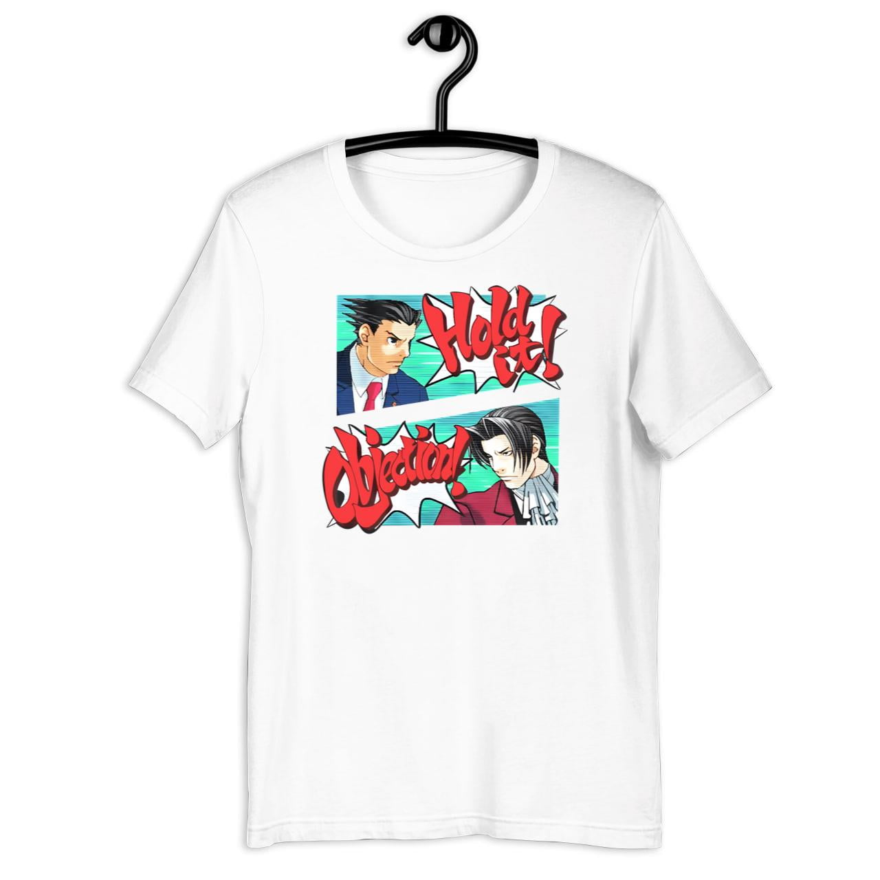 Ace Attorney Hold it Objection Men's T Shirt Phoenix Wright Edgeworth ...