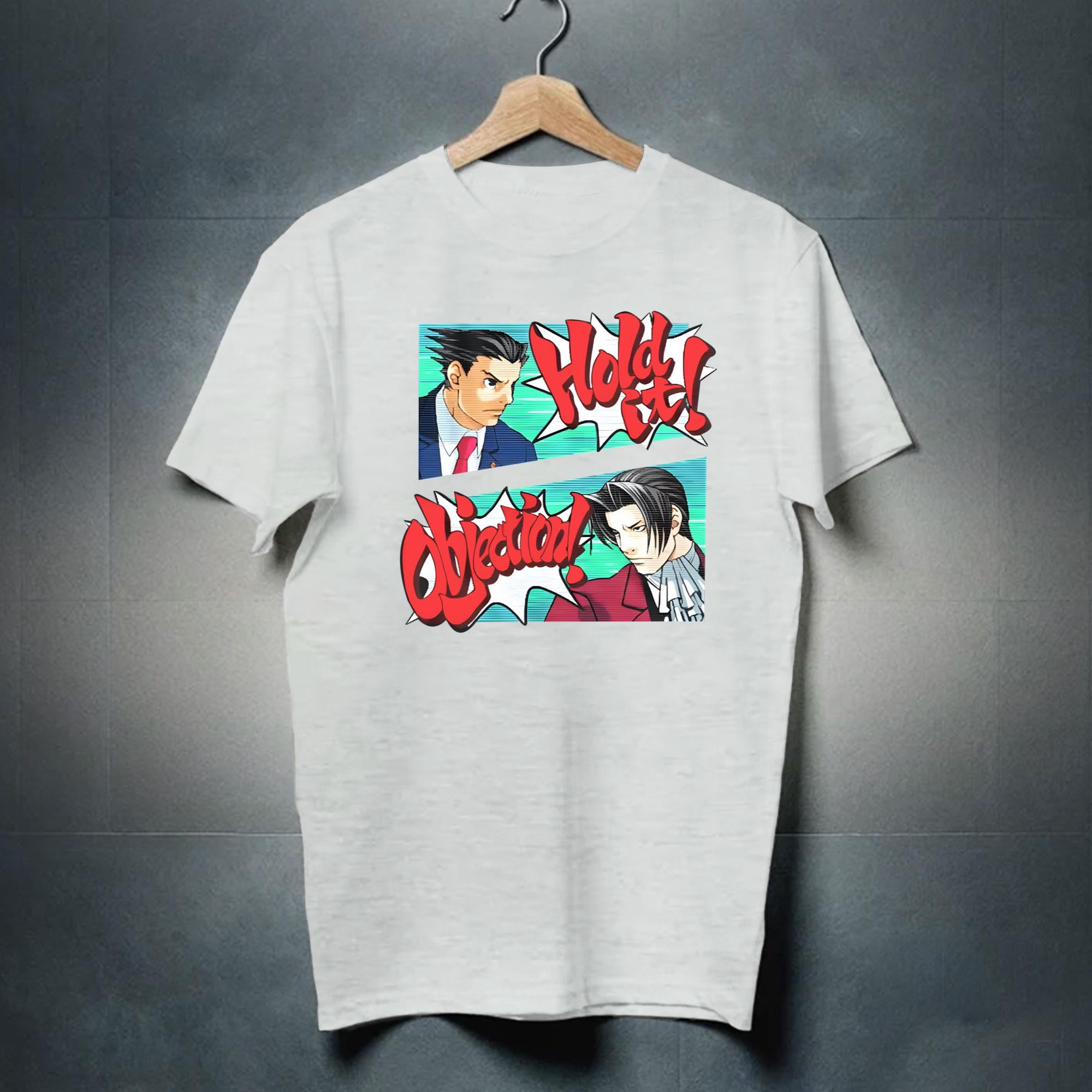 Ace Attorney Hold it Objection Men's T Shirt Phoenix Wright Edgeworth ...