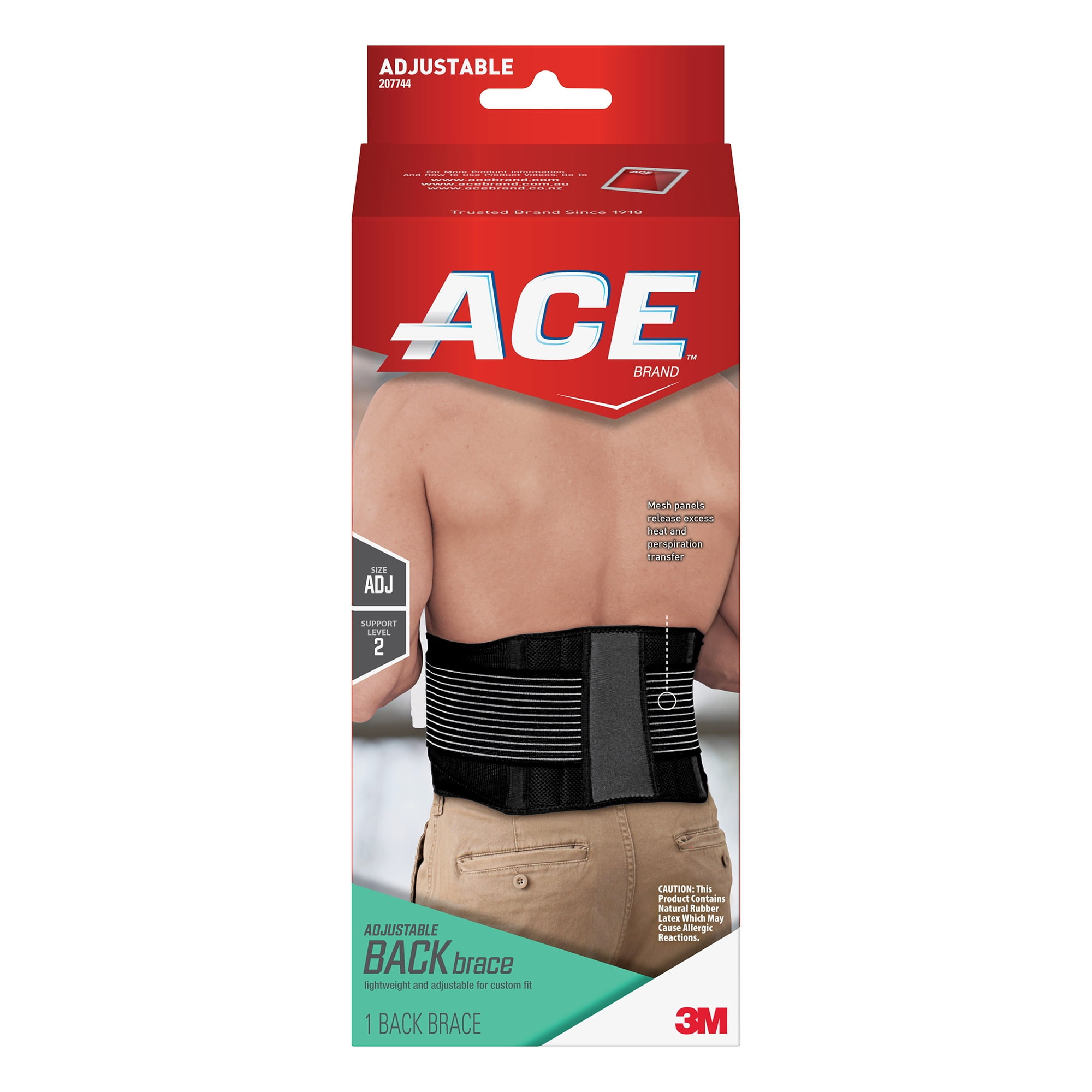 Ace Back, Torso, Lumbar, and Abdominal Support Brace, Adult One Size ...