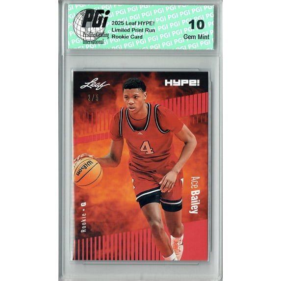 Ace Bailey 2025 Leaf HYPE! #178 Red 5 Made Rookie Card PGI 10 - Walmart.com
