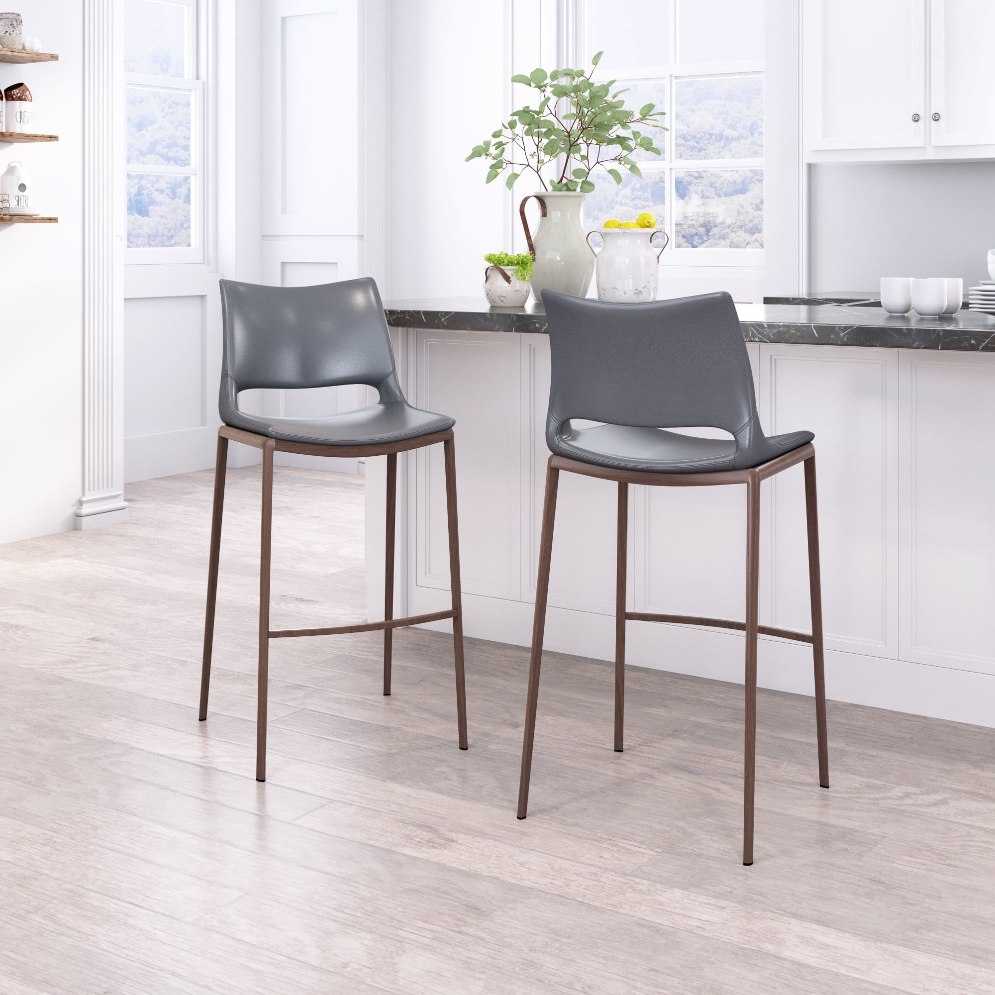 Ace Barstool Dark Gray & Walnut - Walmart.com