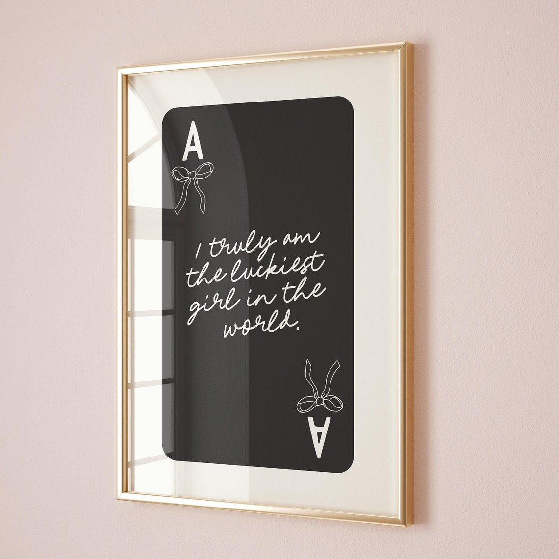 Ace Bow Card Lucky Girl Syndrome Poster, Black Ace Card Bow Prints ...