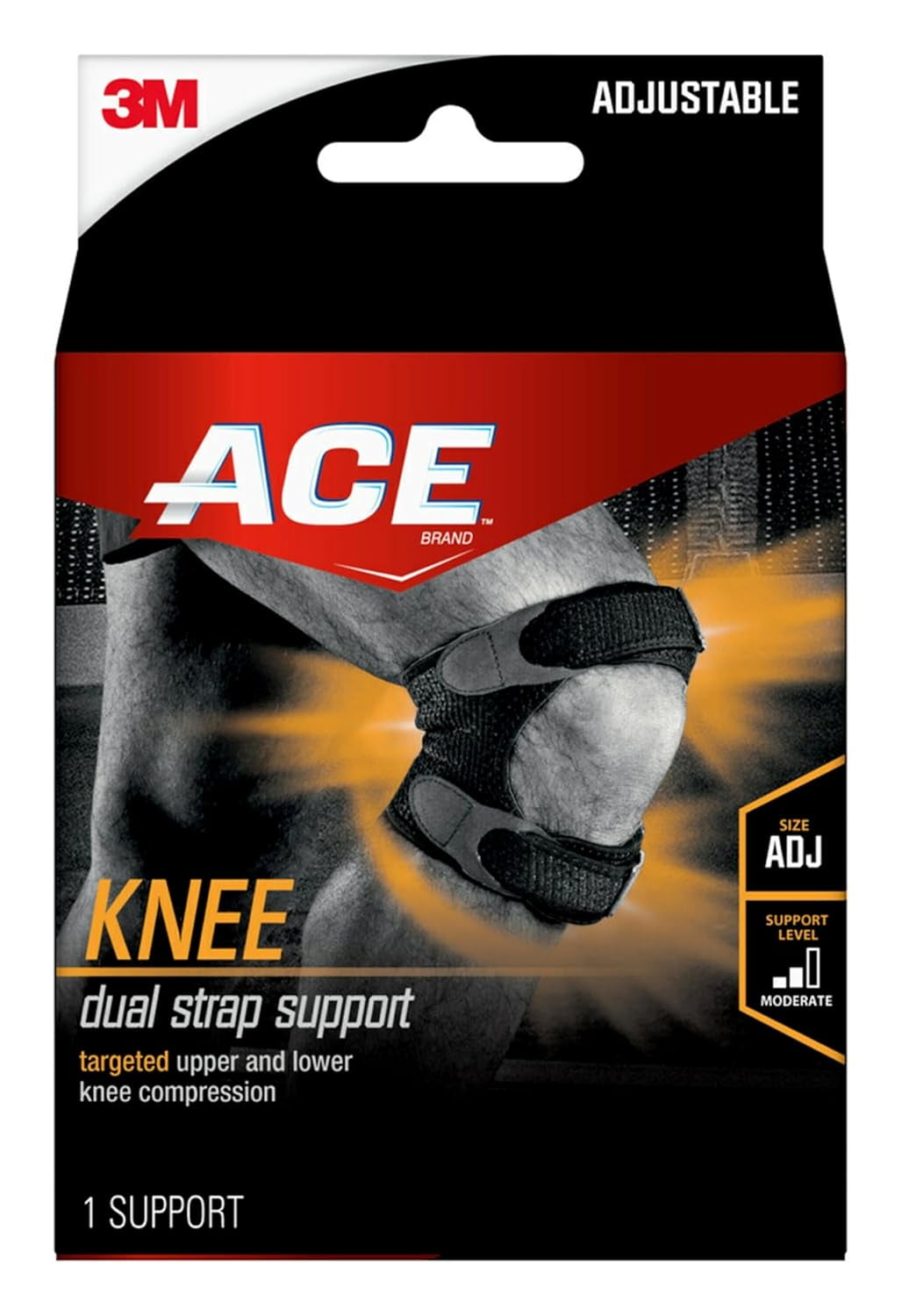 Ace Brand Dual Knee Strap Black Adjustable, Moderate Pressure, 1 ea ...
