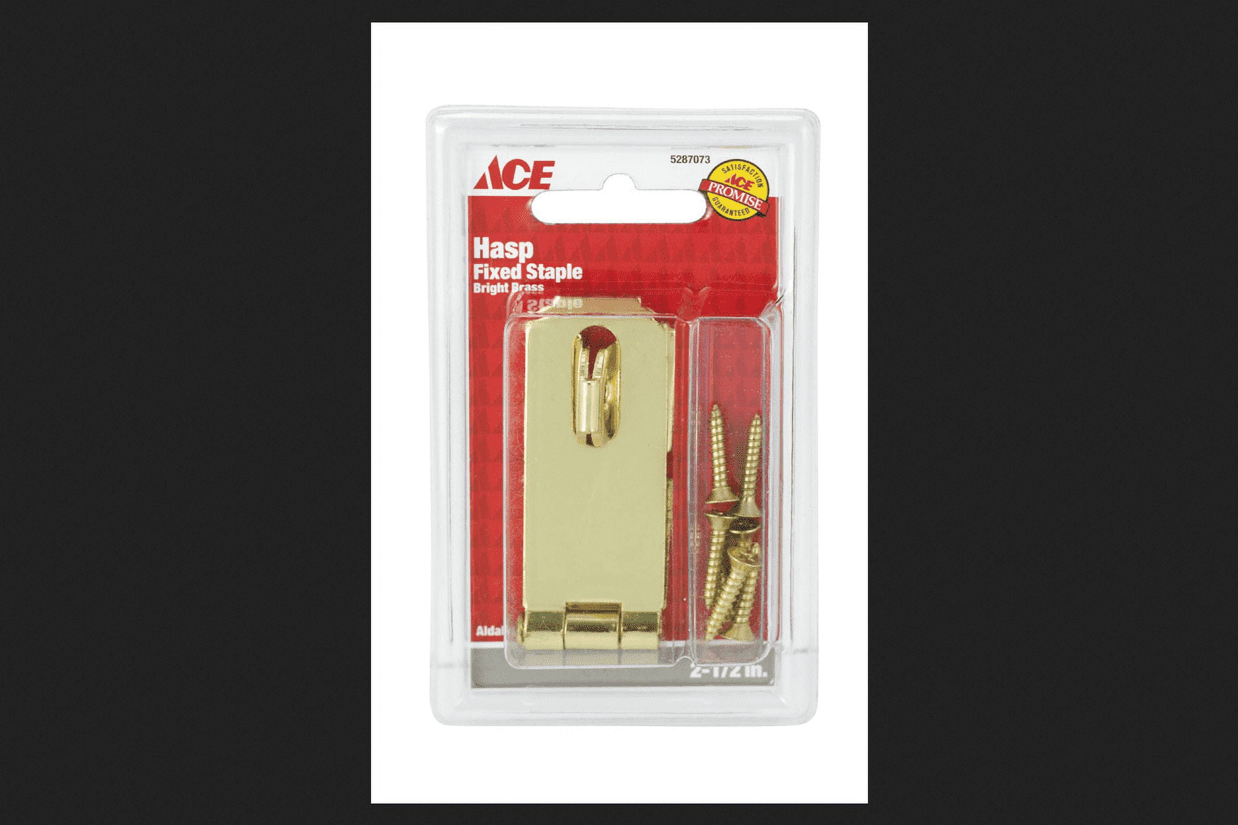 2-1/2" BRIGHT BRASS FIXED STAPLE HASP ACE Brass Steel 5287073 ...