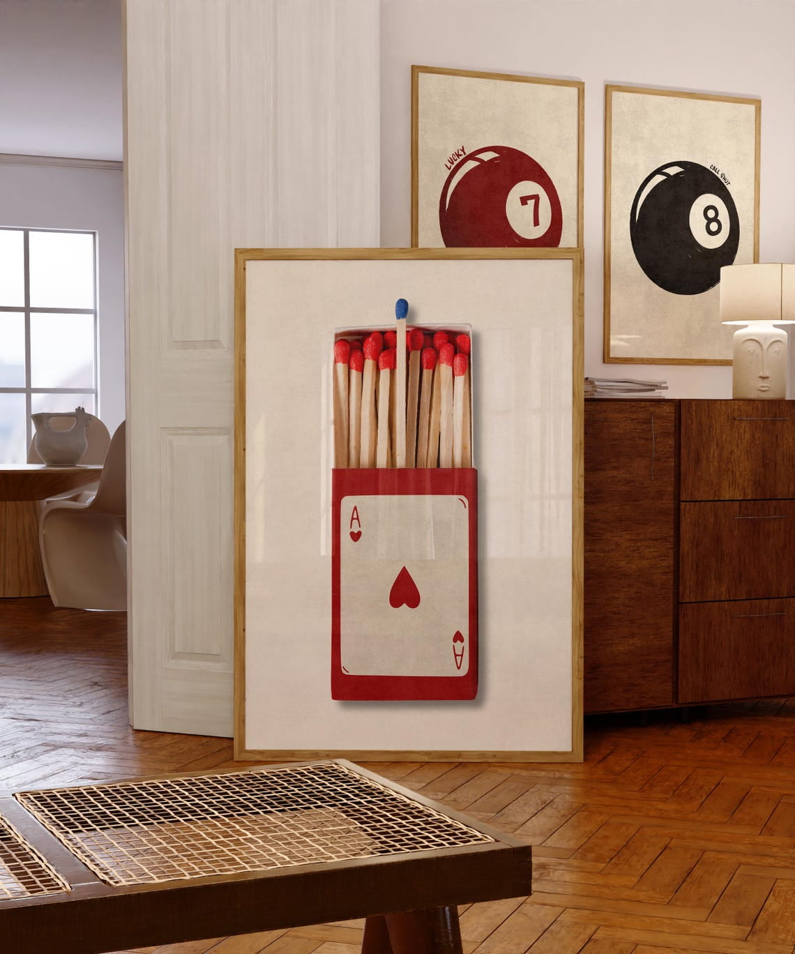 Ace Card Matchbox Wall Art - Printable Retro Print, Vintage Playing ...
