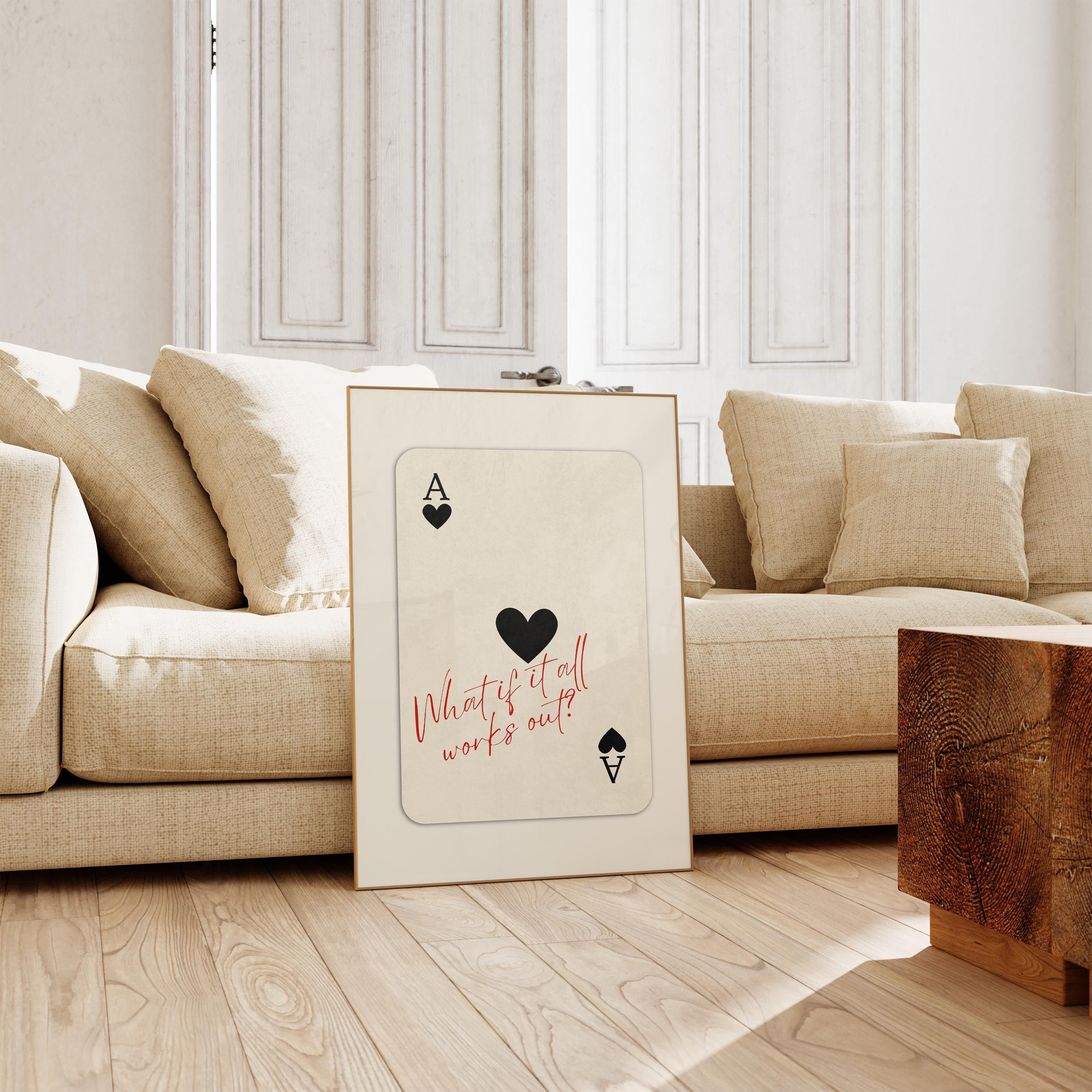 Ace Card Typography Print Minimalist Retro Wall Art Apartment Decor ...