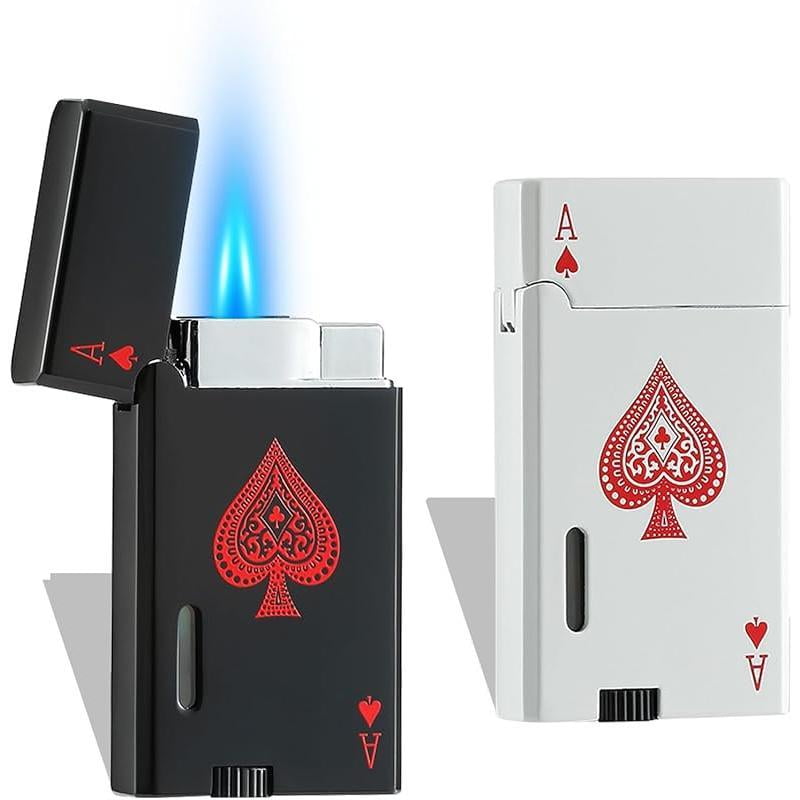 Ace Classic Butane Torch Lighter, Refillable Card Lighter with Double ...