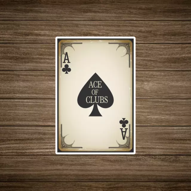 Ace Of Clubs Playing Card Sticker - Vintage Casino Decor Bumper ...