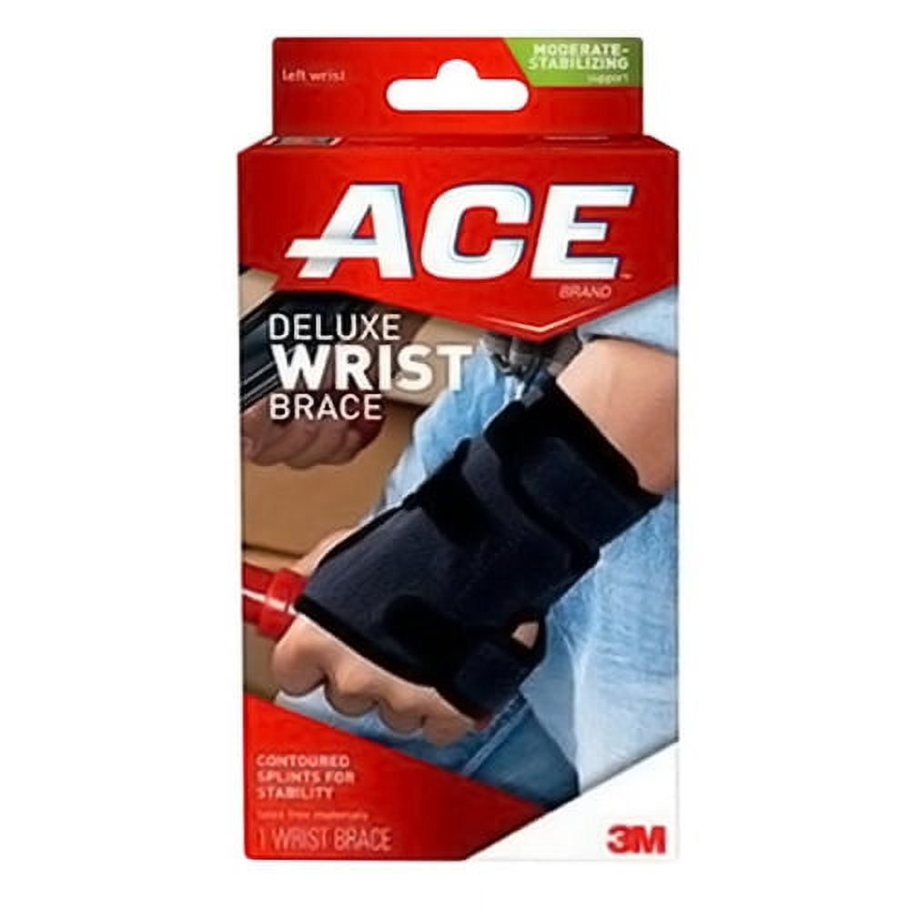 Ace Deluxe Wrist Brace Left, 1 Ea, 3 Pack - Walmart.com
