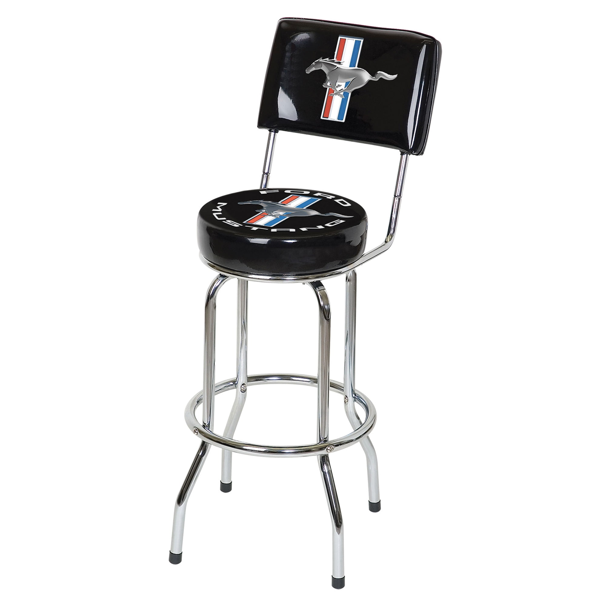 Ace Ford Mustang 30 inch Bar Stool with Backrest - Walmart.com