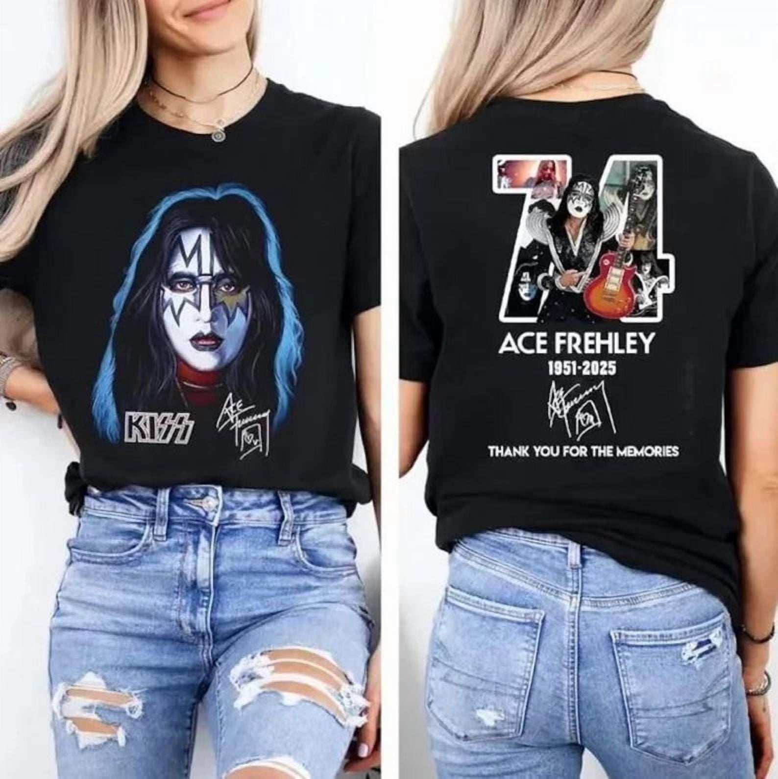 Ace Frehley Kiss Tribute 2 Sided Shirt, Ace Frehley 1951–2025 Thank You ...