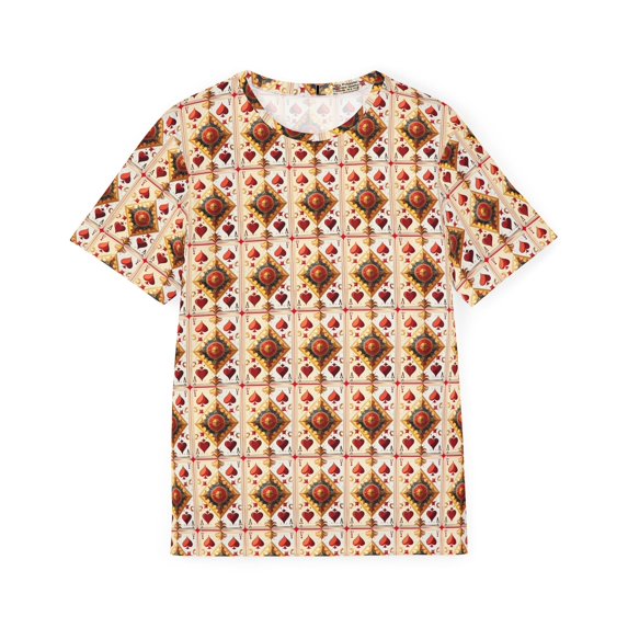 Ace Hearts Graphic T-Shirt, Art Design Poly Shirt, All Over Print ...