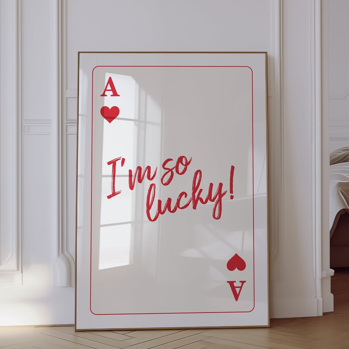 Ace Of Hearts Print, Playing Card Poster, Im So Lucky Poster, Trendy ...