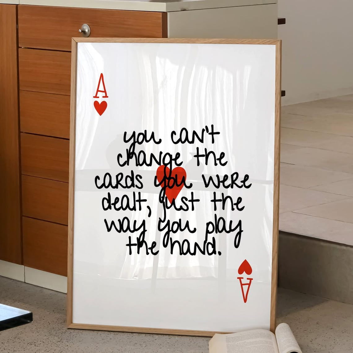 Ace Of Hearts Wall Art – Motivational Playing Card Quote Print – You ...
