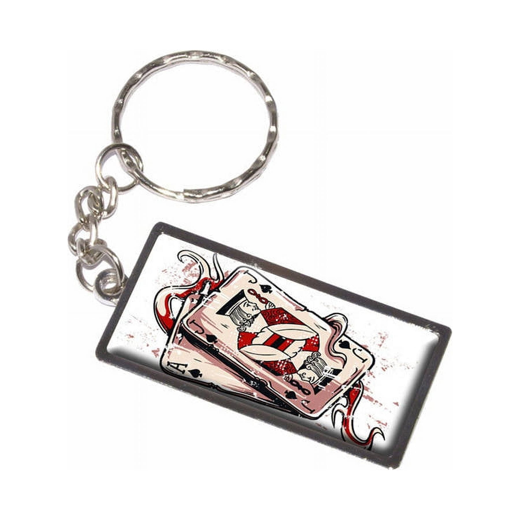 Ace Jack Of Spades Deck Cards Poker Gambling Keychain Key Chain Ring ...