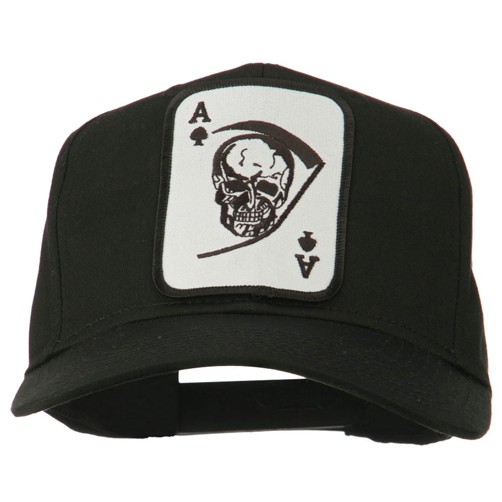Ace Military Card Patched Solid Twill Cap - Black OSFM - Walmart.com