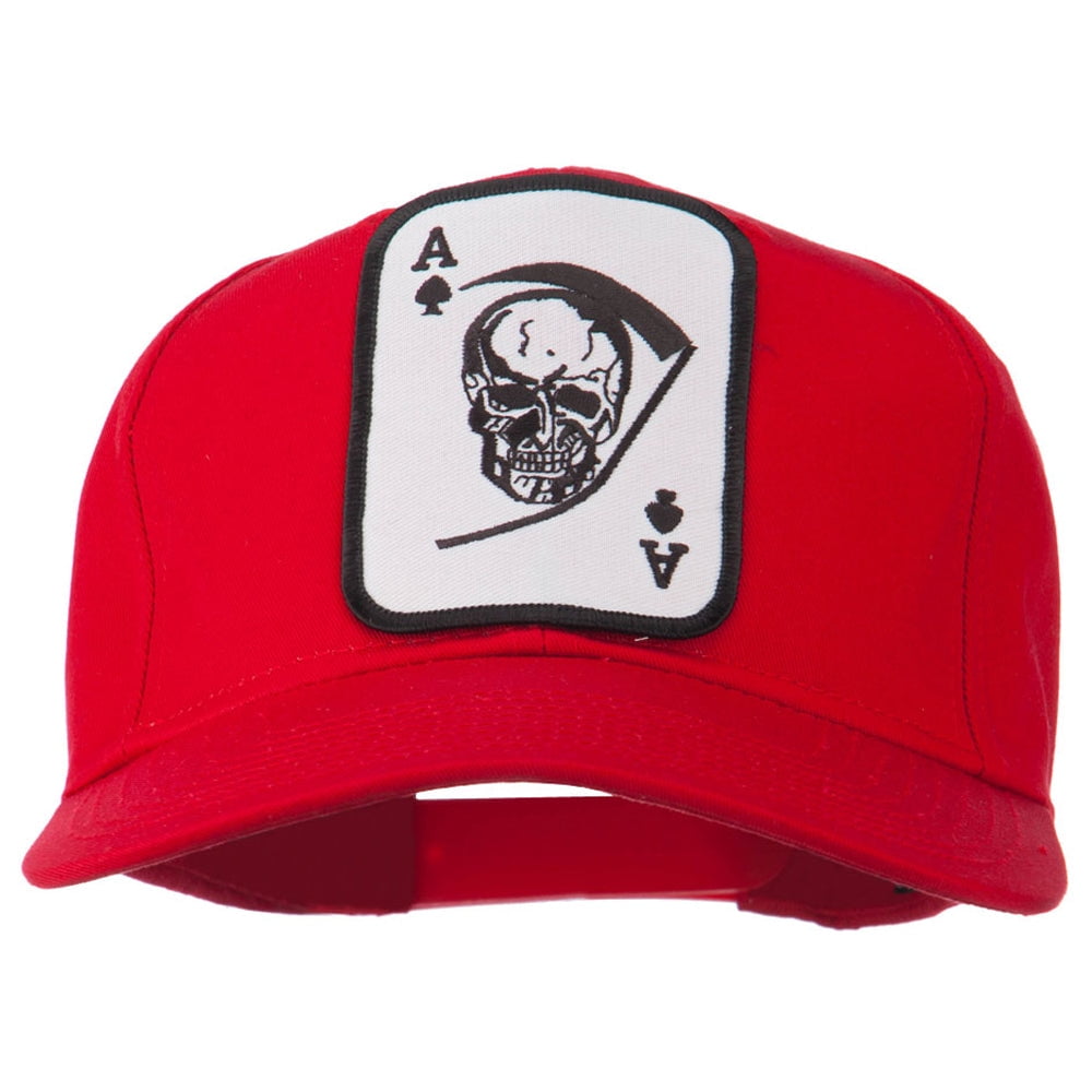 Ace Military Card Patched Solid Twill Cap - Red OSFM - Walmart.com