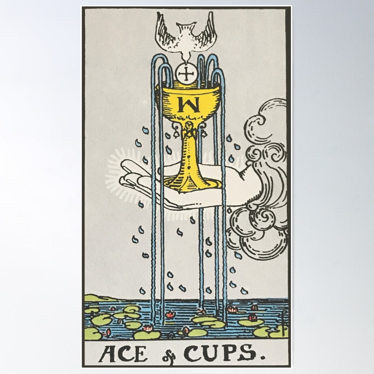 Ace Of Cups - Rider Waite Smith Tarot Poster Wall Art, Modern Wall ...
