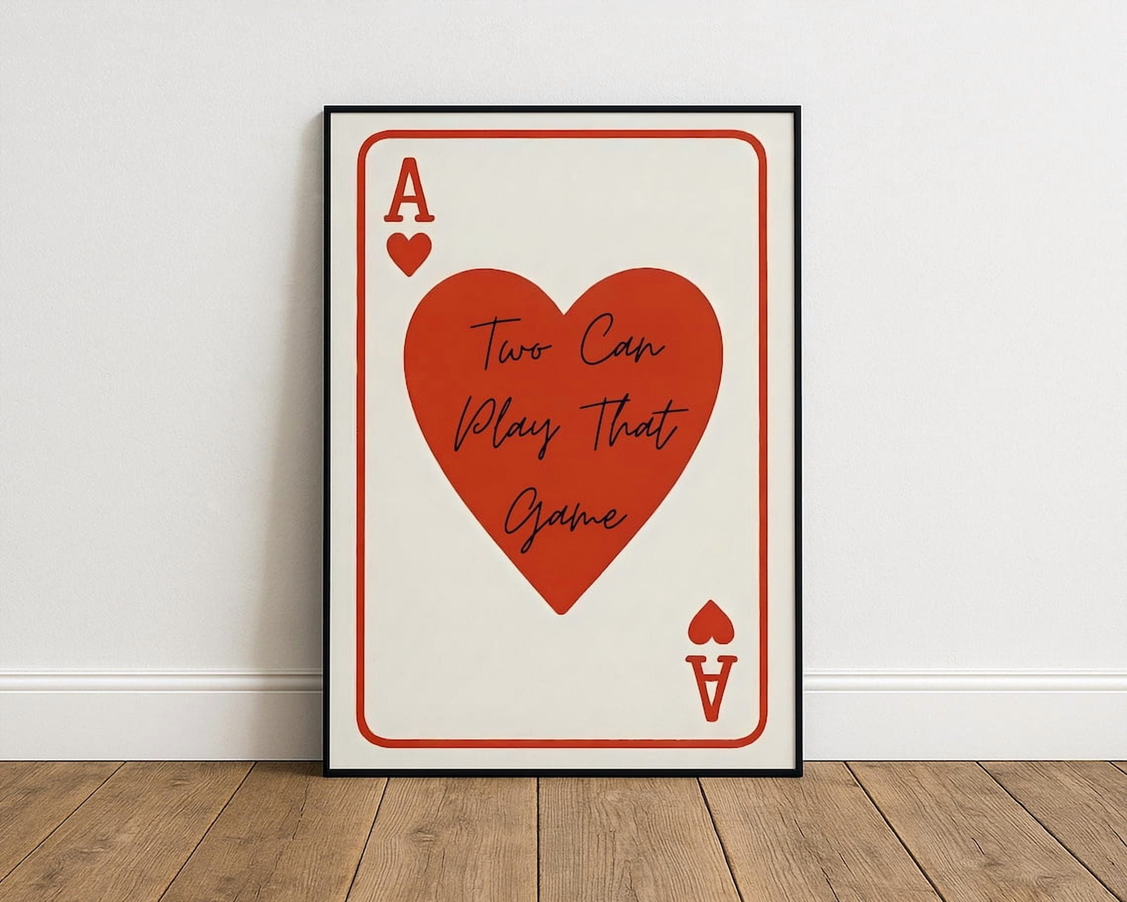 Ace Of Hearts Art Print: Love, Couples, Unframed Poster Size 16x24 ...
