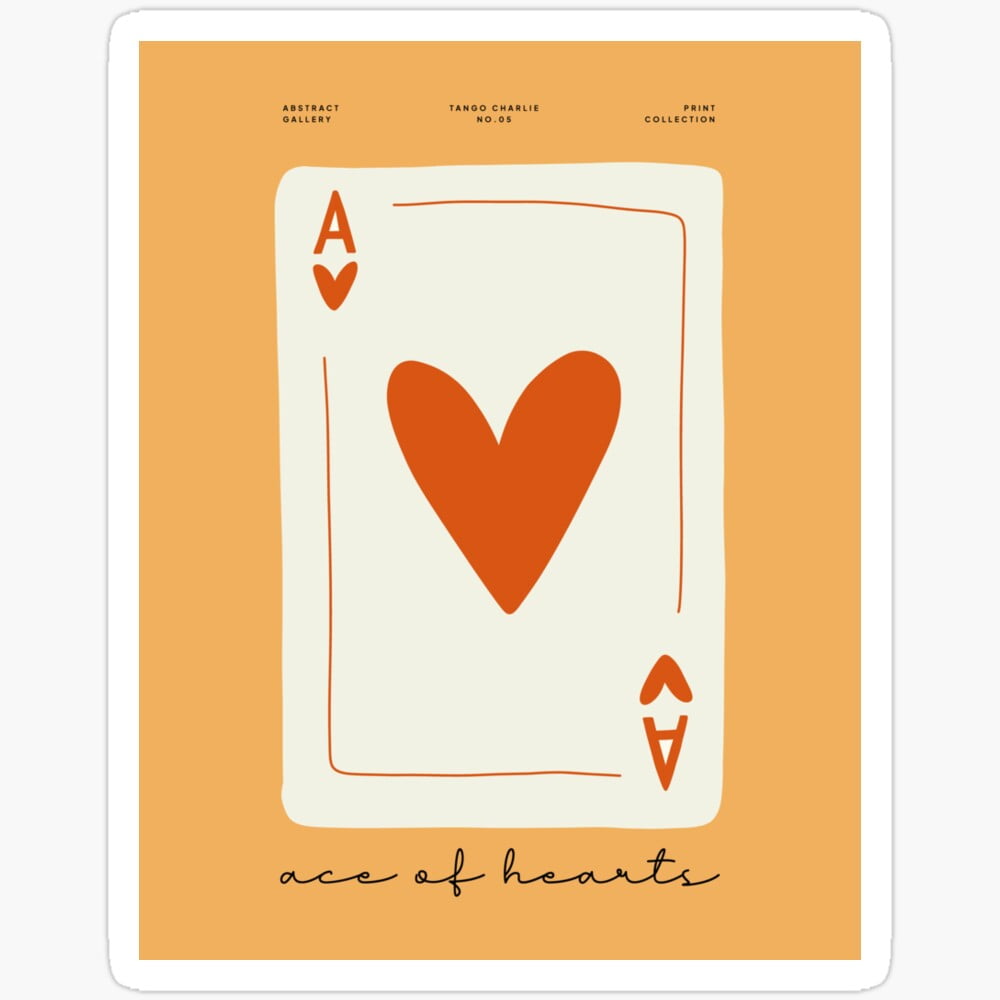 Ace Of Hearts Cards - Love Gallery Collection Sticker Phone Decal Water ...