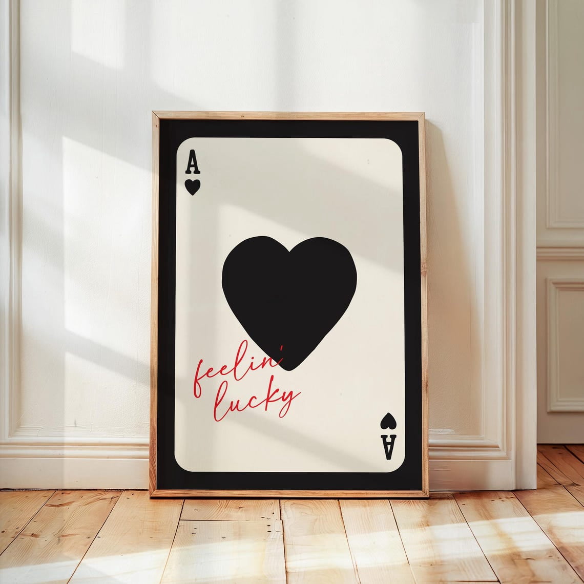 Ace Of Hearts Feeling Lucky Playing Card Aesthetic Home Decor Retro ...