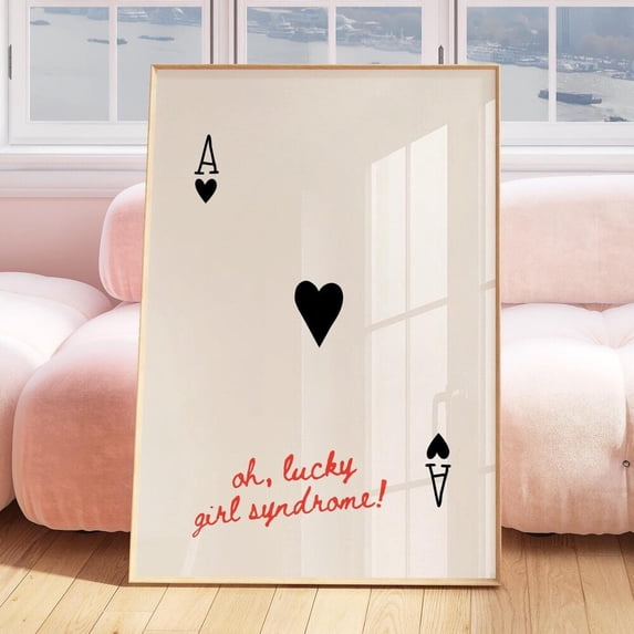 Ace Of Hearts Poster Lucky Girl Syndrome Trendy Dorm Art Home Decor ...