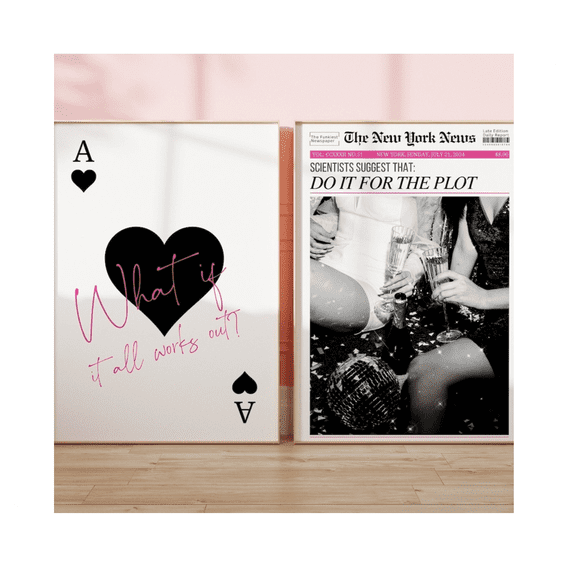 Ace Of Hearts Poster, What If It All Works Out Print Home Decor Office ...