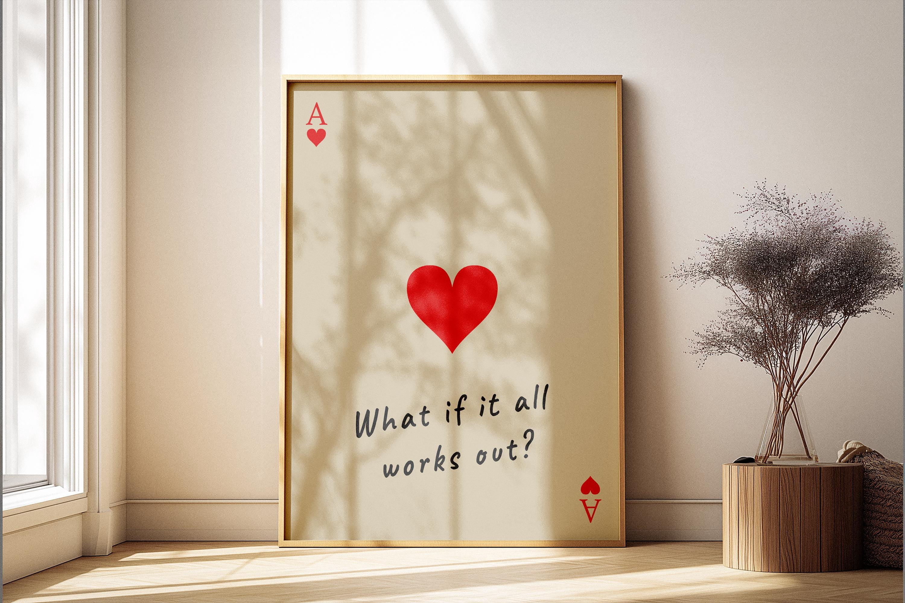 Ace Of Hearts Quote Print, Hope Inspirational Wall Art (frameless ...