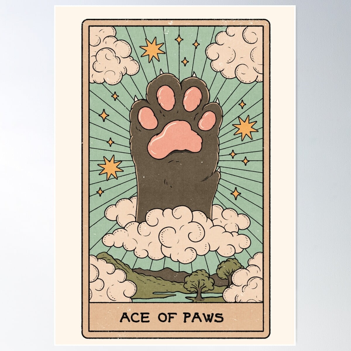 Ace Of Paws Poster Wall Art, Modern Wall Decor For Living Room Bedroom ...