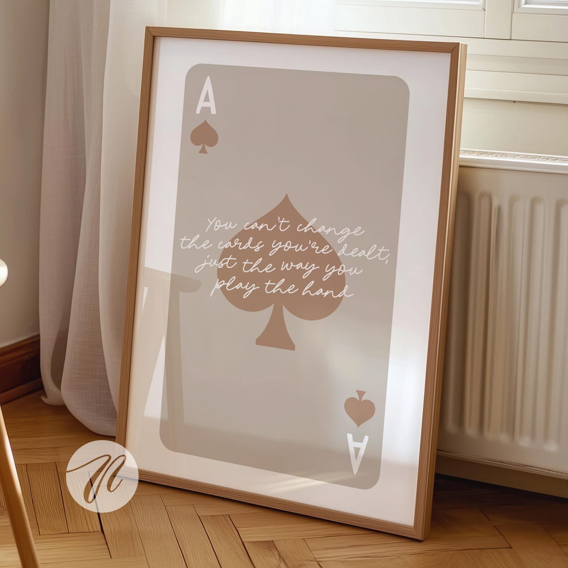 Ace Of Spades Card Wall Art Affirmation Quote Decor, Unframed Paper ...
