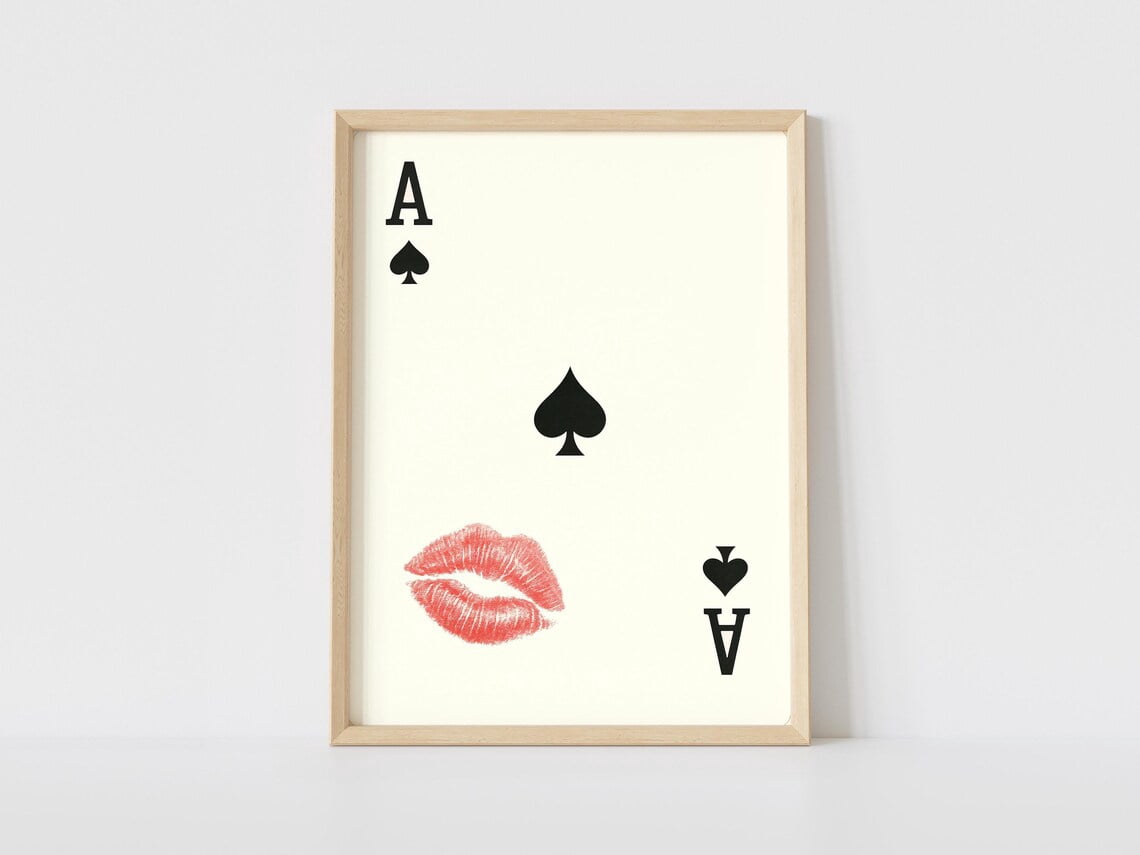 Ace Of Spades Lips Minimalist Playing Card Modern Casino Aesthetic ...
