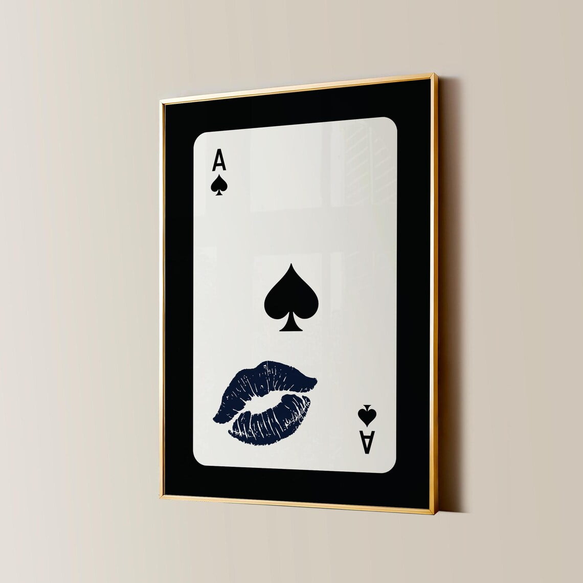 Ace Of Spades Print Retro Playing Card Wall Art Poster Ace Card Wall ...