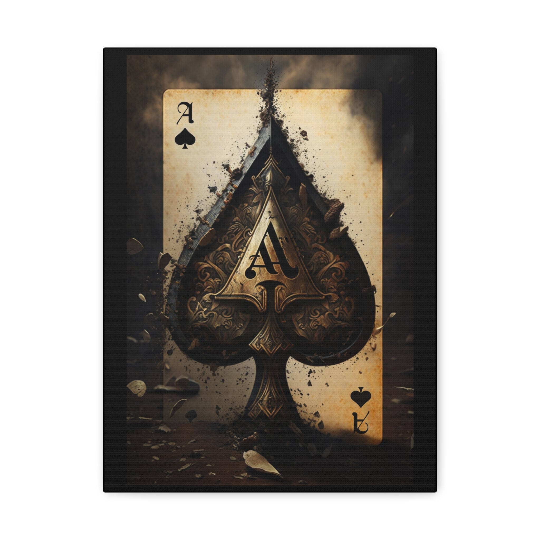 Ace Of Spades Vintage Playing Card Canvas Wall Art for Home Decor Ready ...