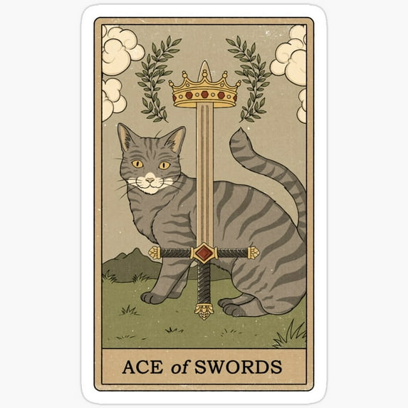 Ace Of Swords Sticker Phone Decal Water Bottle Stickers Car Decals ...