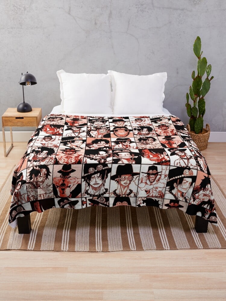 Ace - One Piece Manga Panel collage Throw Blanket Sofa Throw Blanket ...
