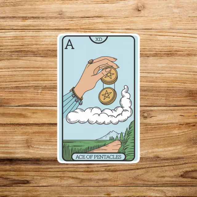 Ace Of Pentacles Tarot Card Sticker - Manifestation, Abundance, New ...