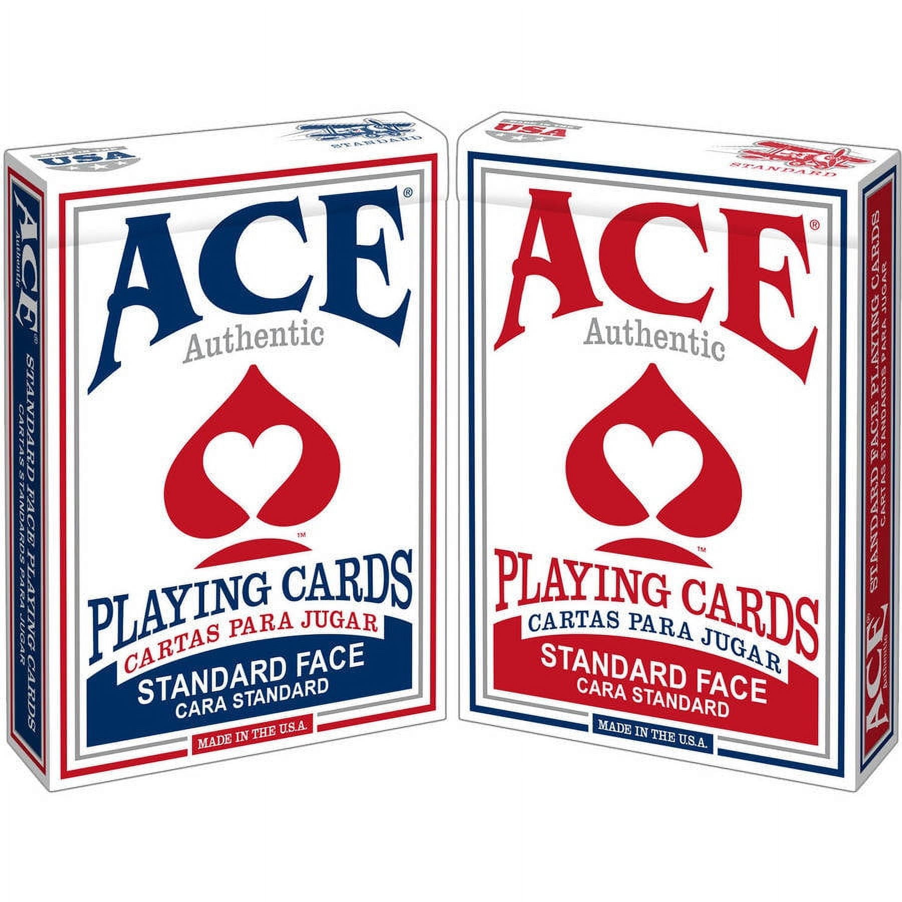 ACE Authentic Poker Playing Cards - Red & Blue Decks - Walmart.com
