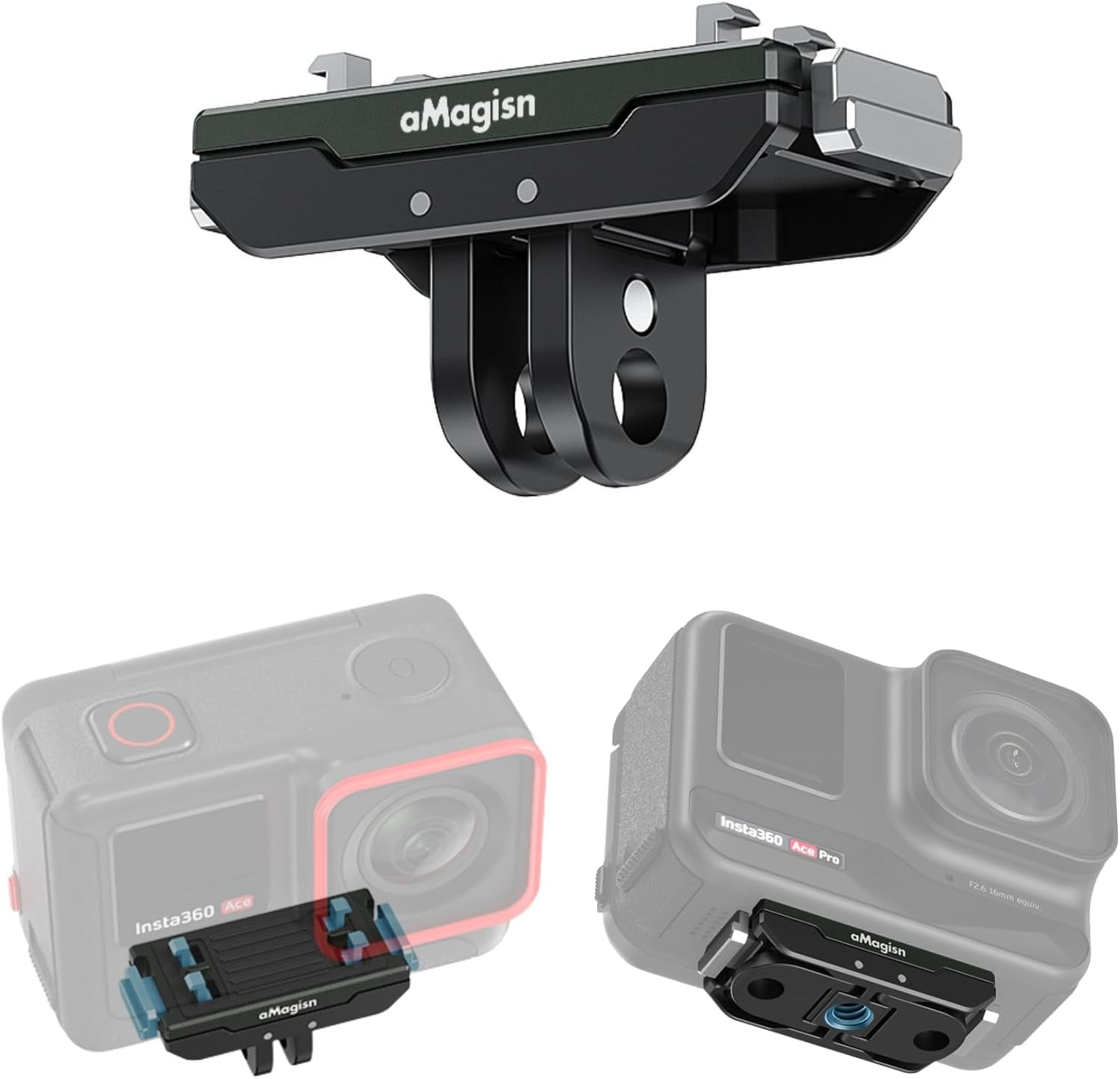 GAEKOL Insta360 Ace Pro Quick Release Mount, Snap-On Magnetic 2 Prong ...