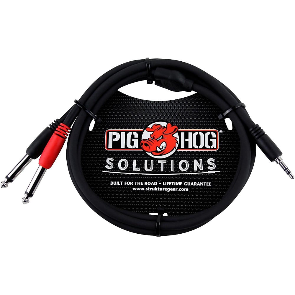 Pig Hog Solutions Stereo Breakout Cable 3.5 mm to Dual 1/4" 3 ft ...