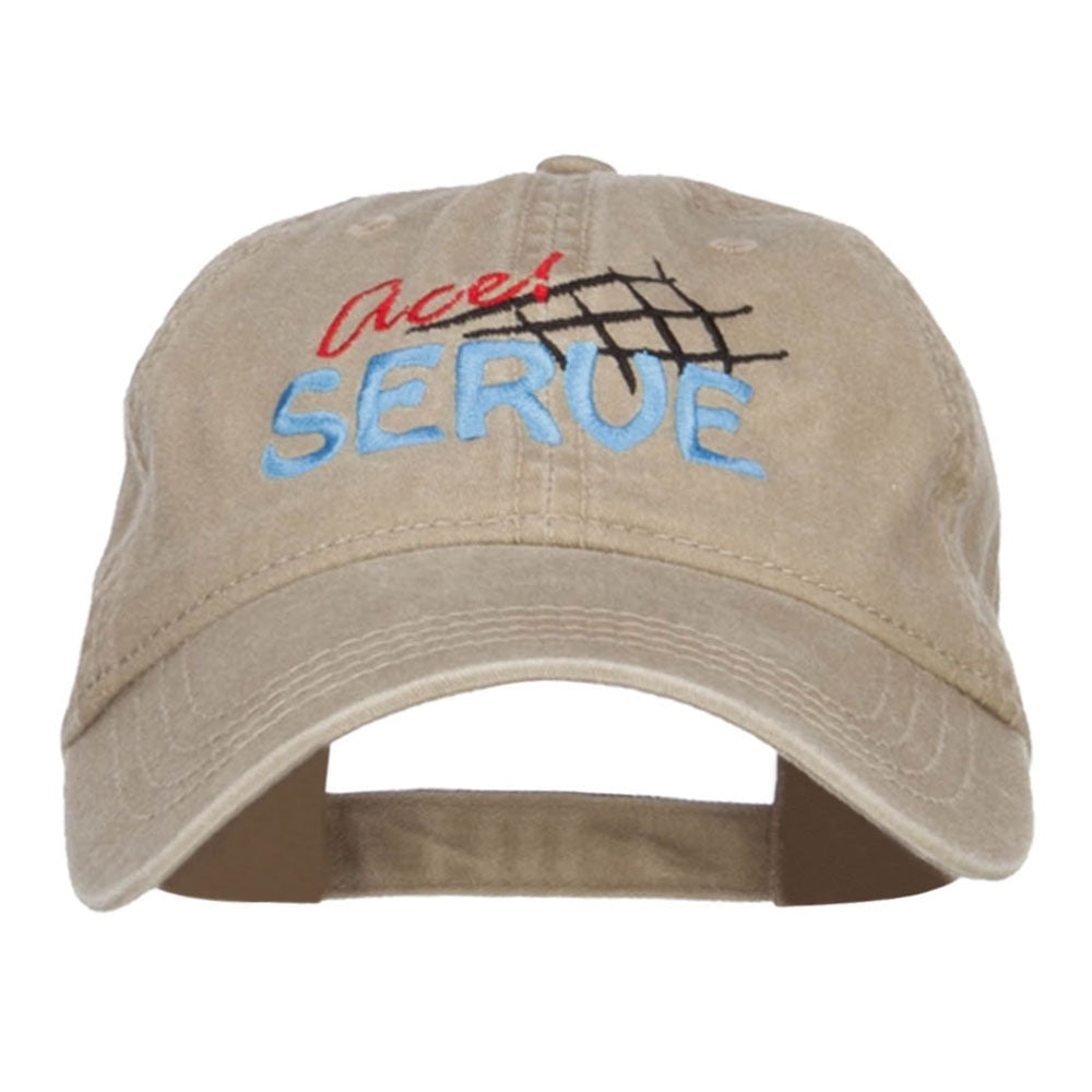 Ace Serve Volleyball Embroidered Washed Cap - Khaki OSFM - Walmart.com