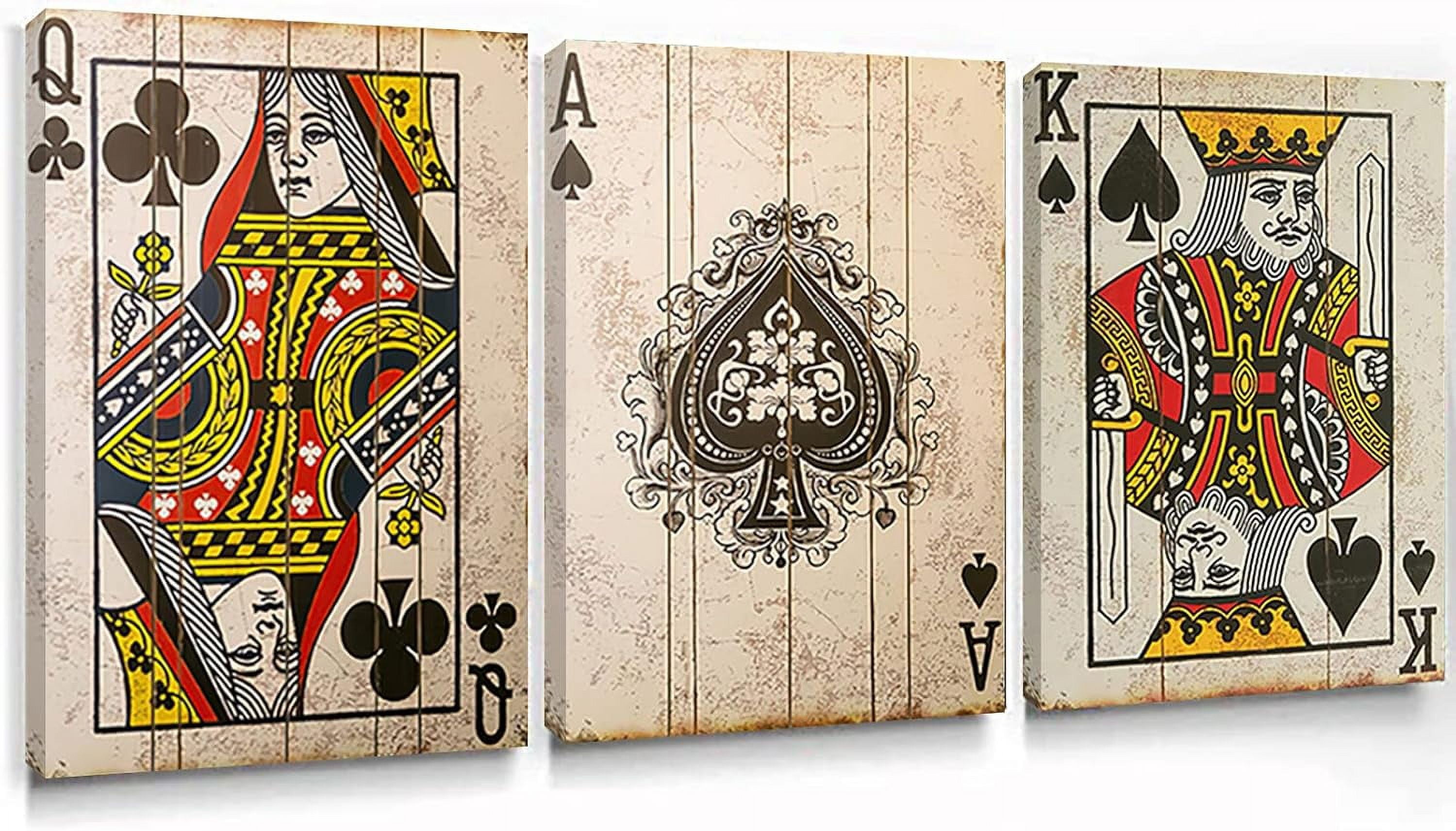 Ace Of Spade Card Poker Canvas Poster Ace of Heart Jack Queen King ...