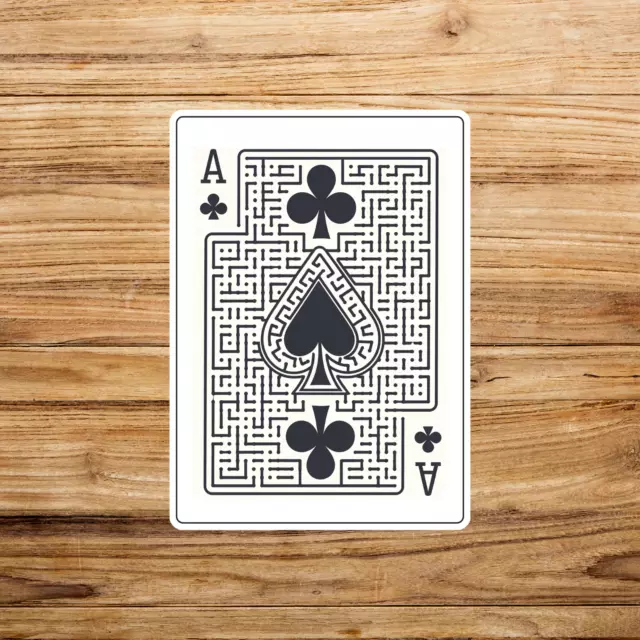 Ace Of Spades Maze Sticker - Unique Card Suit Labyrinth Puzzle ...
