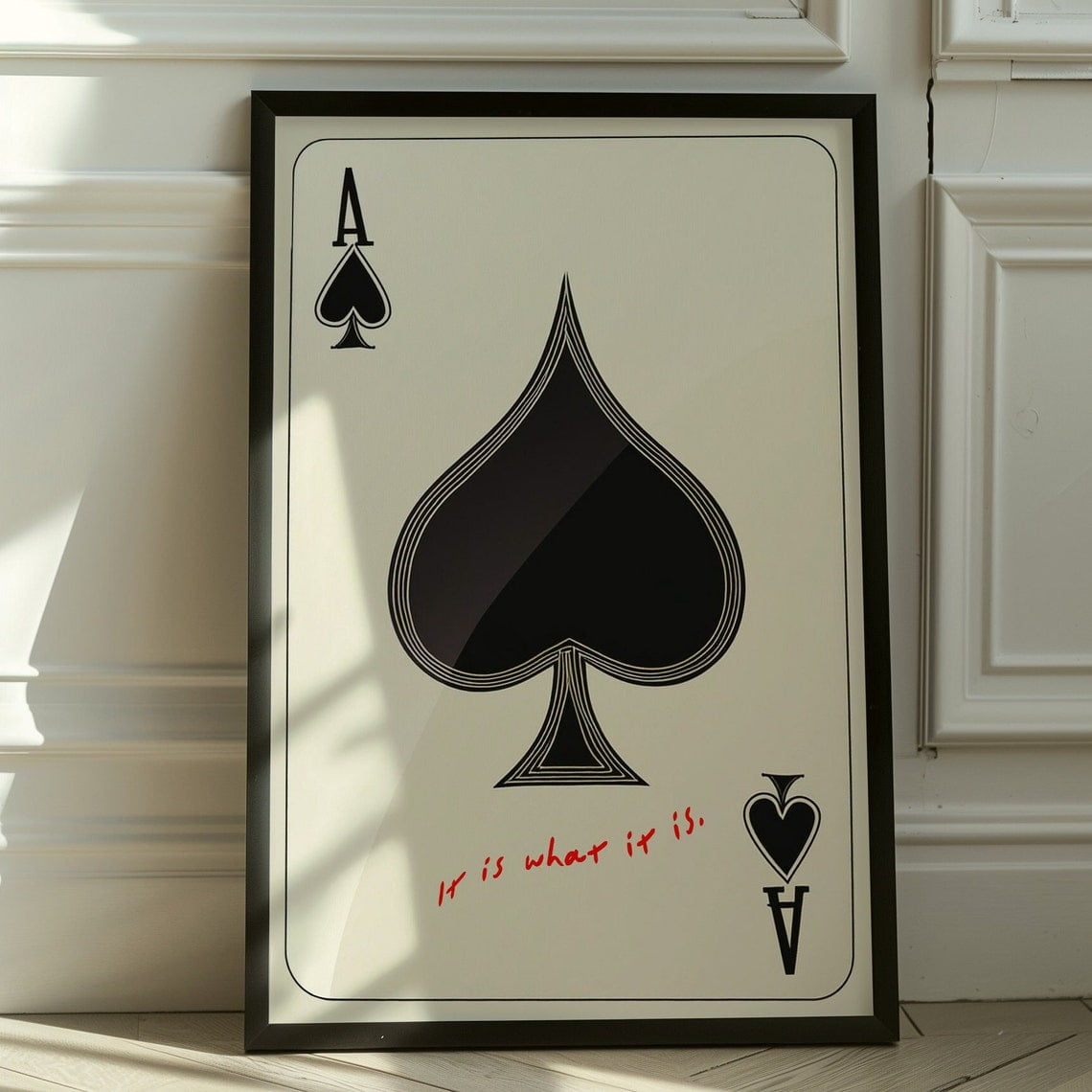 Ace Of Spades Print - Modern Wallart, Minimalist Quote Decor ...