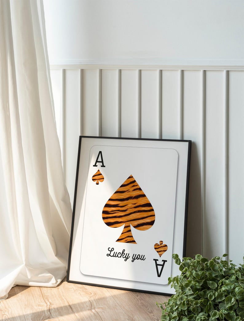 Ace Of Spades Print, Retro Playing Card Wall Art, Inspiring Quote ...