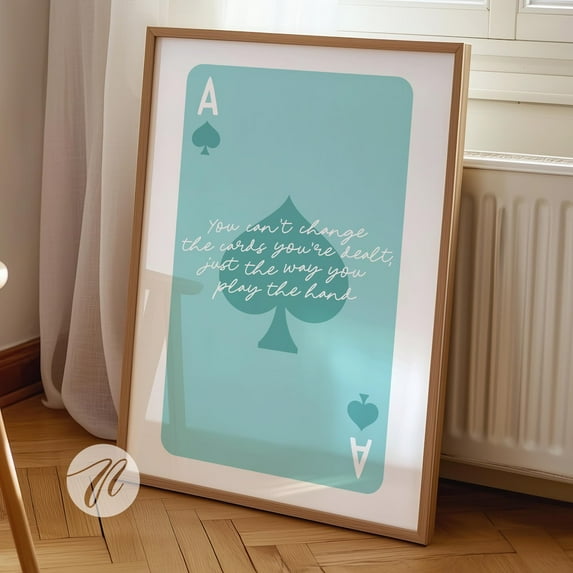 Ace Of Spades Print, Retro Playing Wall Art, Affirmations Quote Poster ...