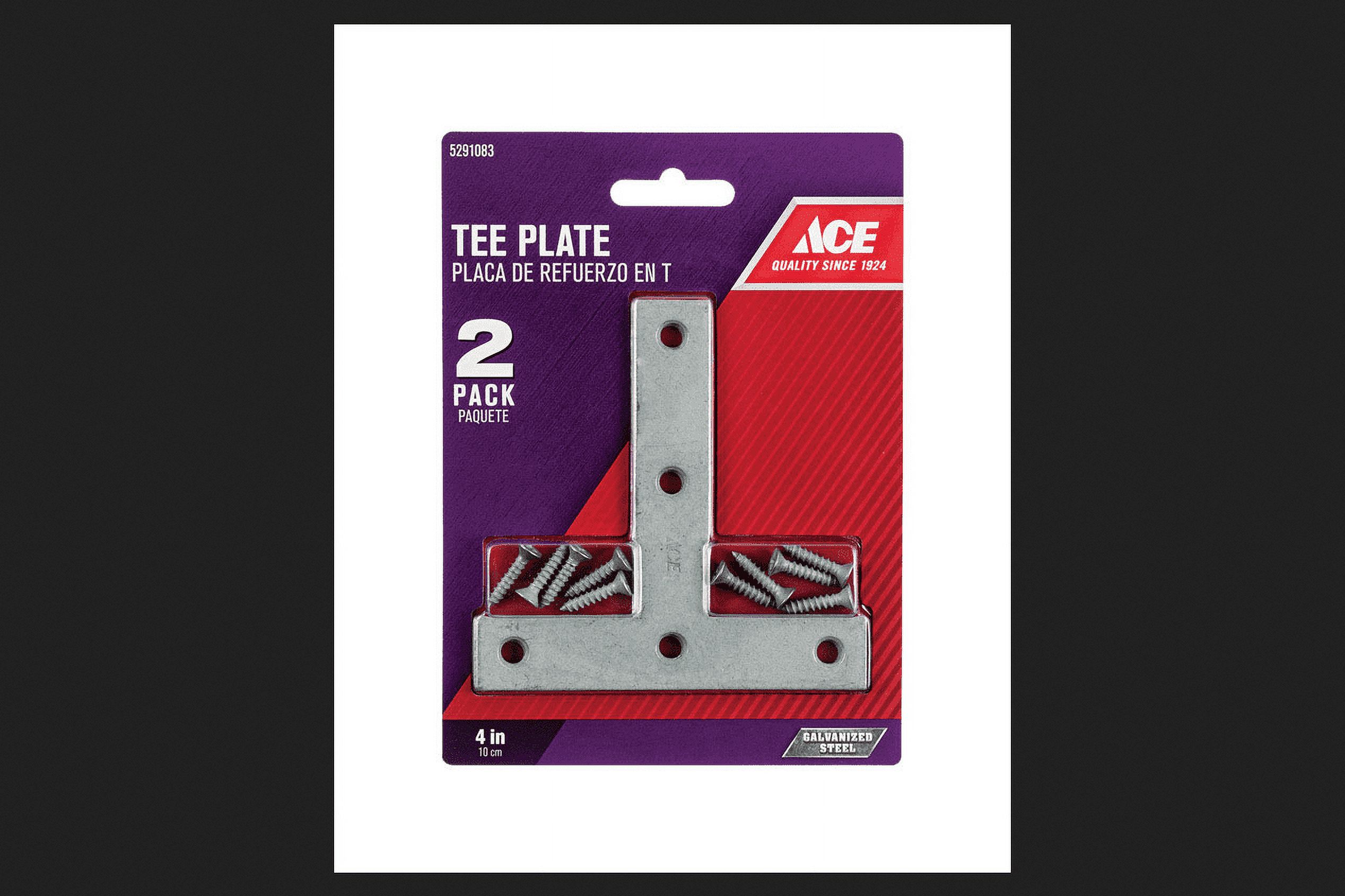Ace Tee Plate 4 in. x 4 in. Galvanized Steel - Walmart.com
