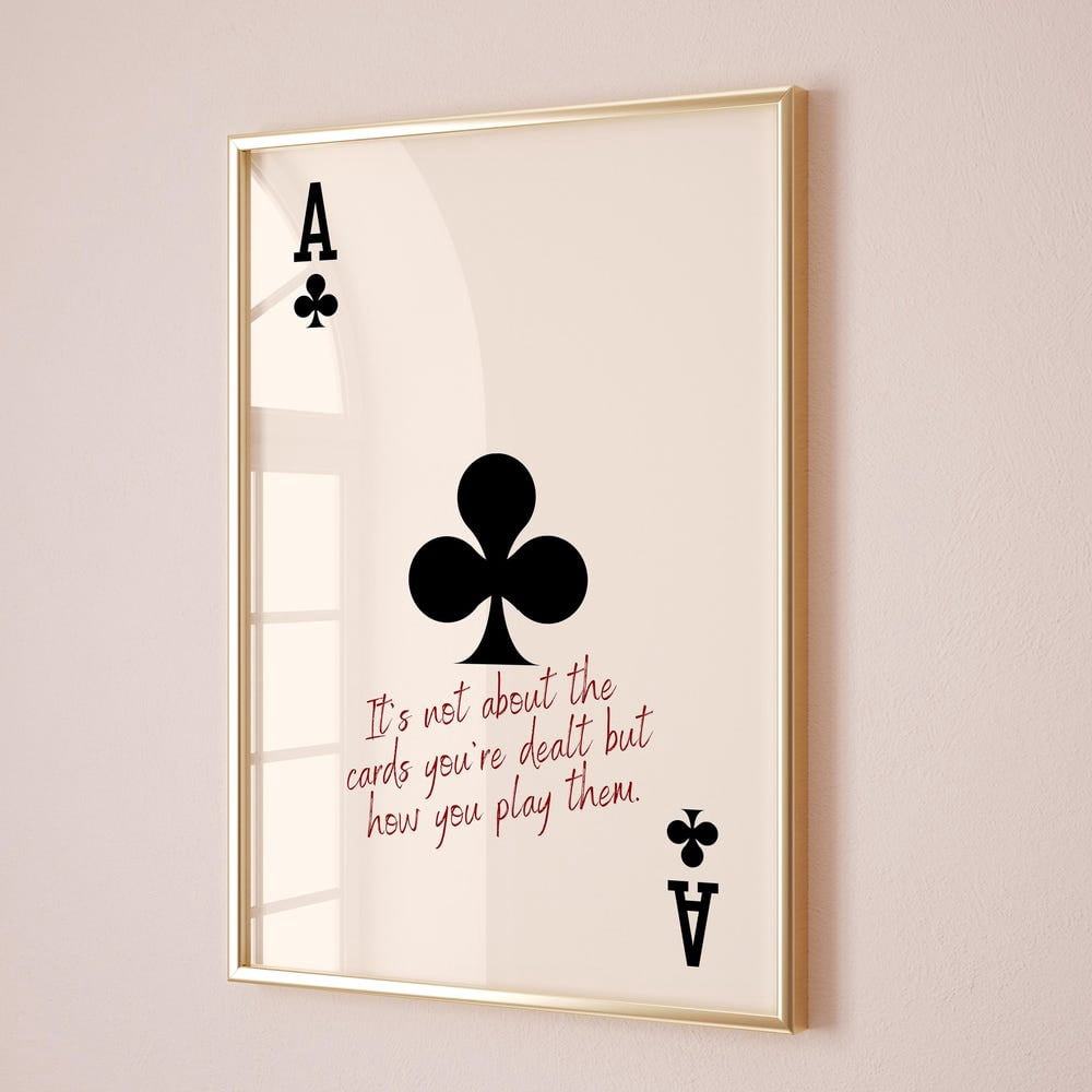Ace of Club Print Retro Playing Card Wall Art Trendy Ace of Spades Art ...