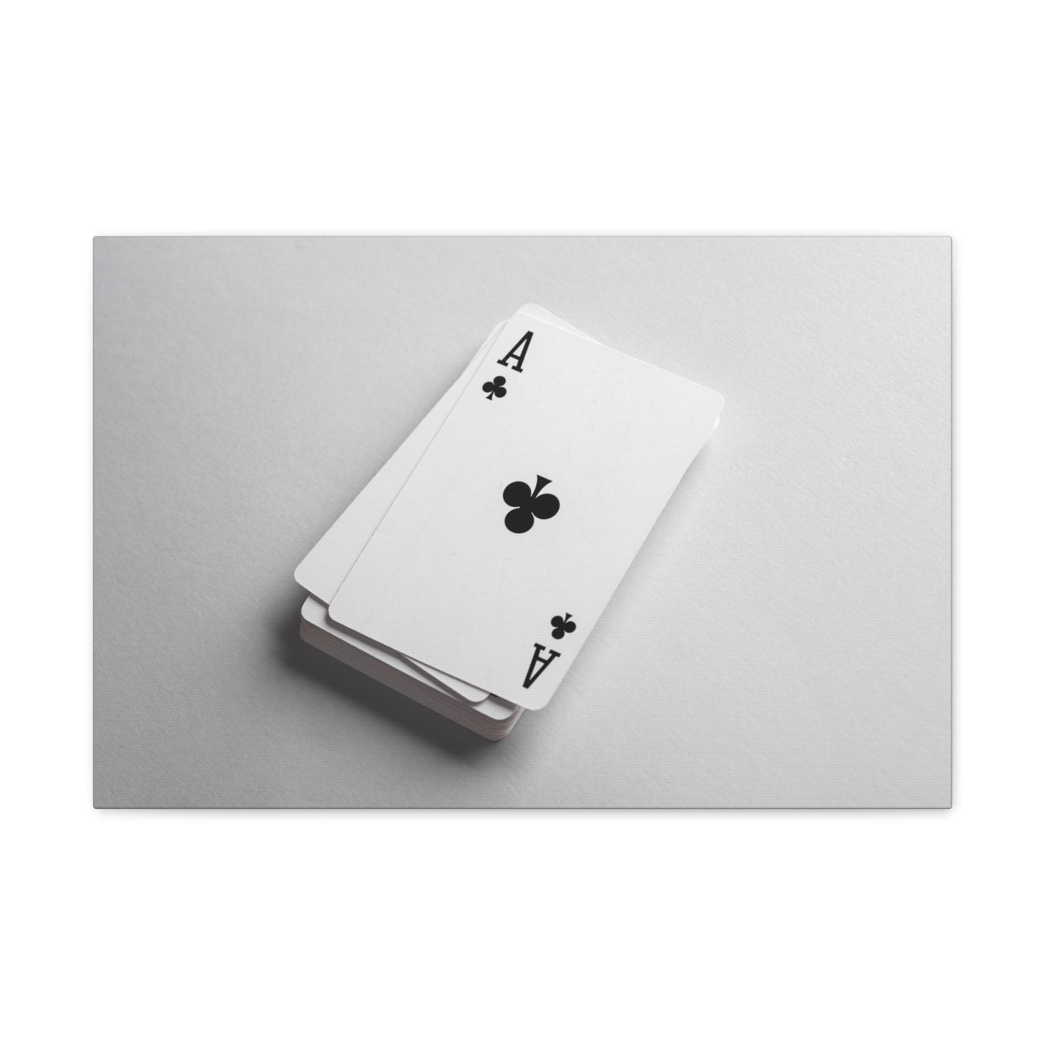 Ace of Clubs On A Playing Card Stack Playing Card Canvas Wall Art for Home Decor Ready-to-Hang ...