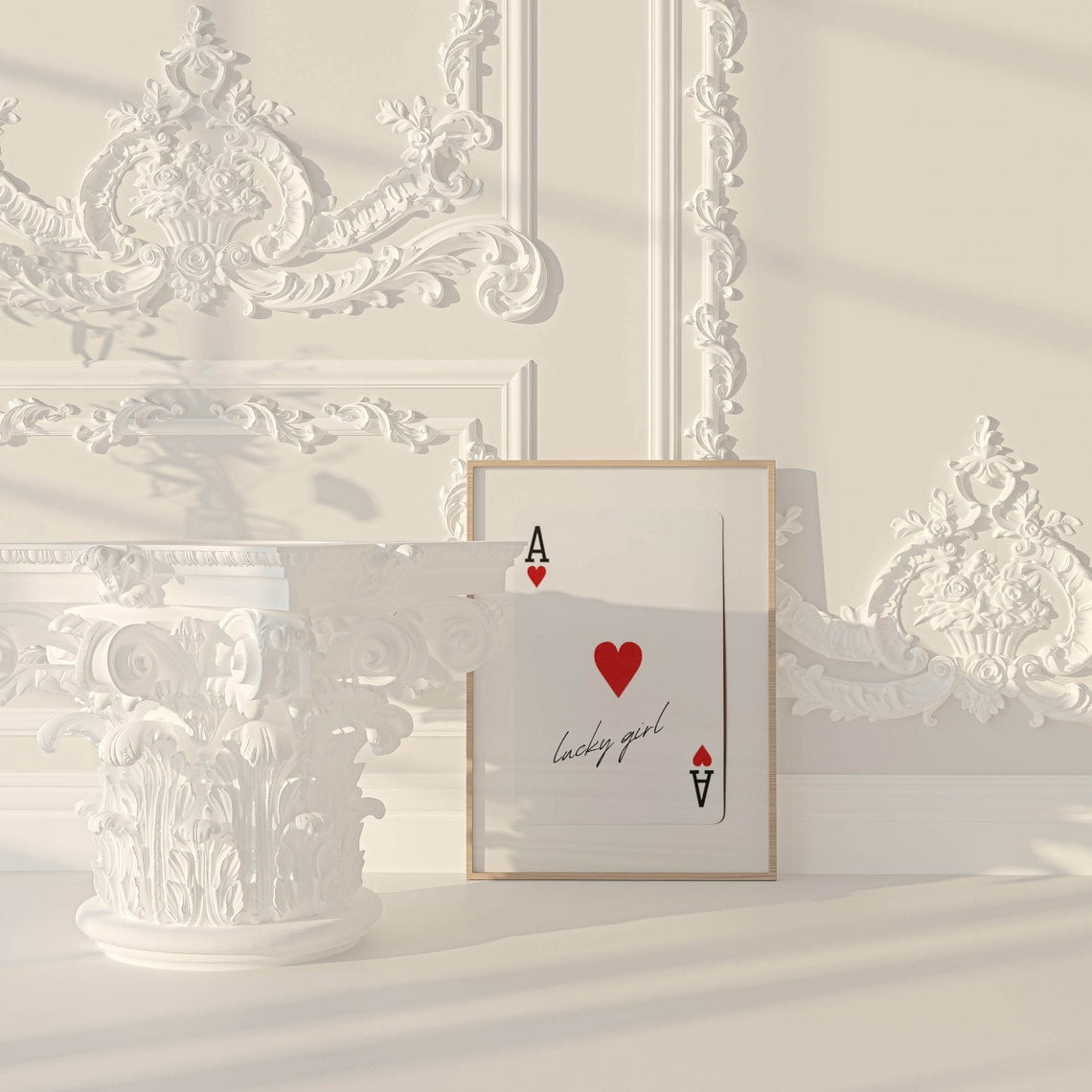 Ace of Heart Lucky Girl Lucky You Aesthetic Room Wall Decor Unframed ...