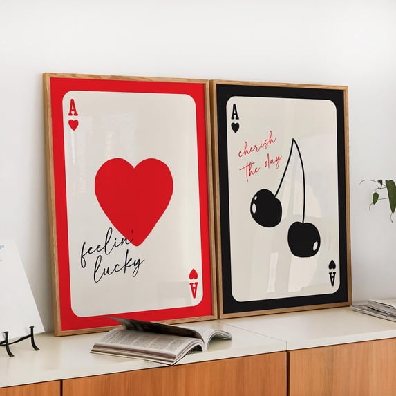 Ace of Hearts Feeling Lucky Cherish The Day Modern Home Aesthetic Retro ...